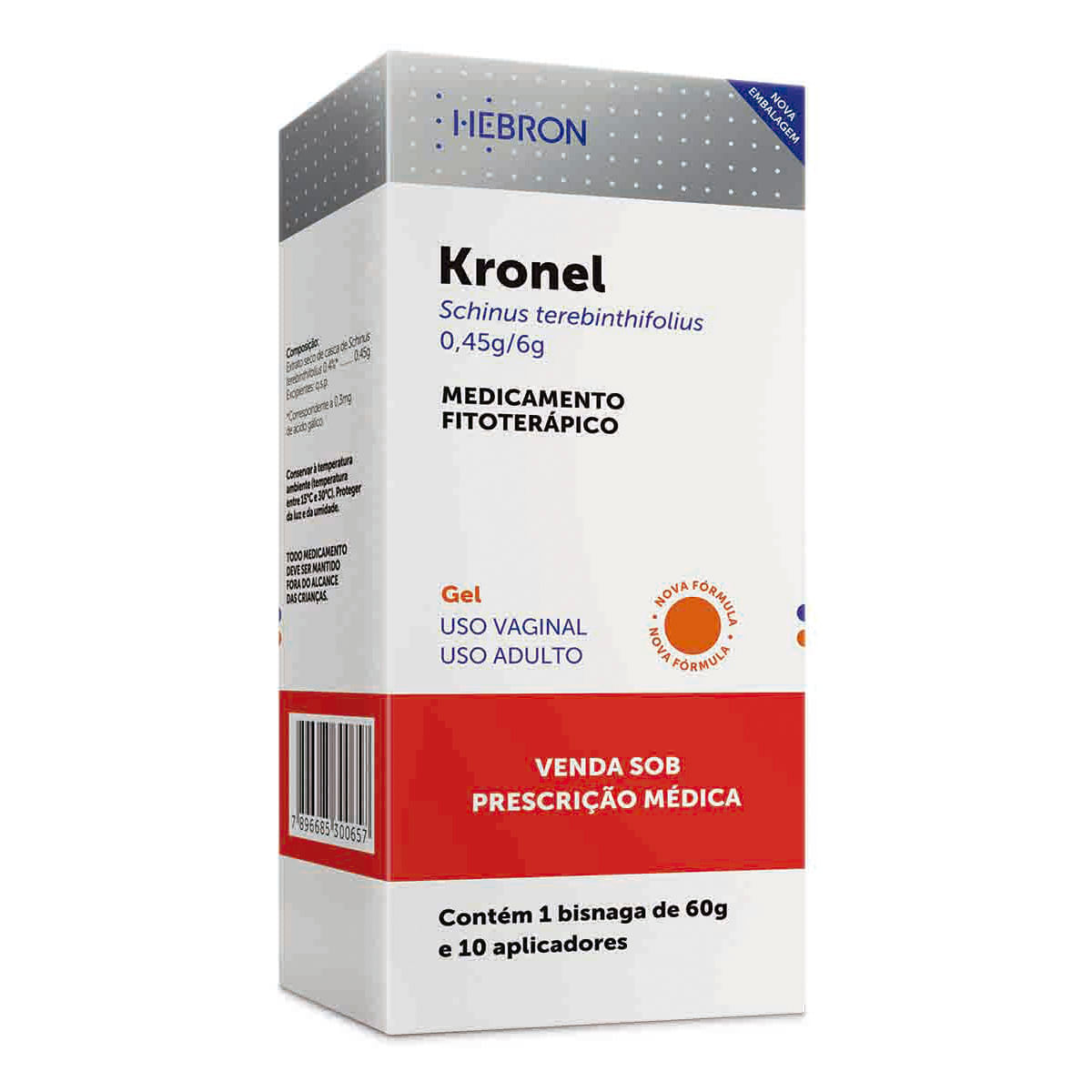 Kronel Gel Ginecológico Bisnaga 60g Com 10 Aplicadores