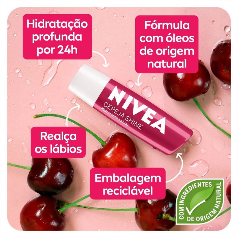 Hidratante Labial Nivea Cereja Shine 4,8g
