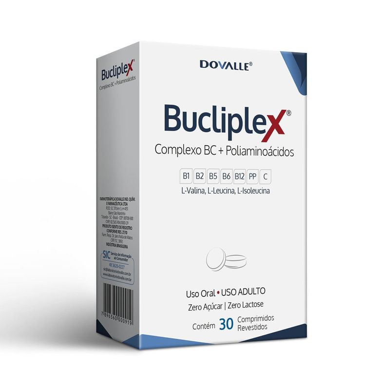 Bucliplex 650mg Com 30 Comprimidos.