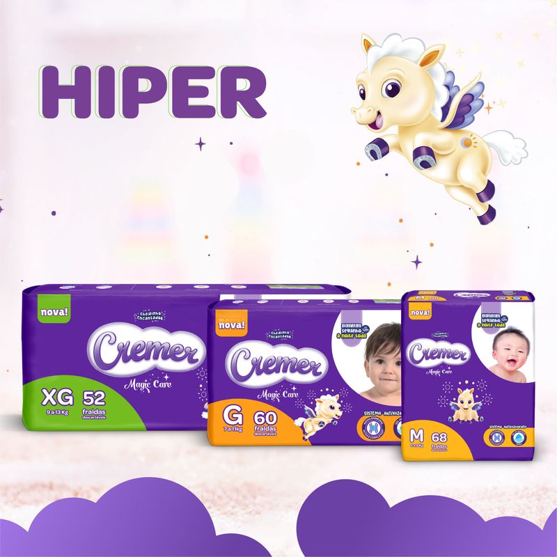 Fralda Cremer Baby Hiper Proteção Até Noite E Dia Tamanho G Com 60 Unidades