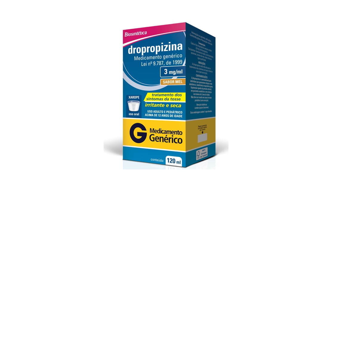 Dropropizina 3mg Xarope 120ml Generico Ache