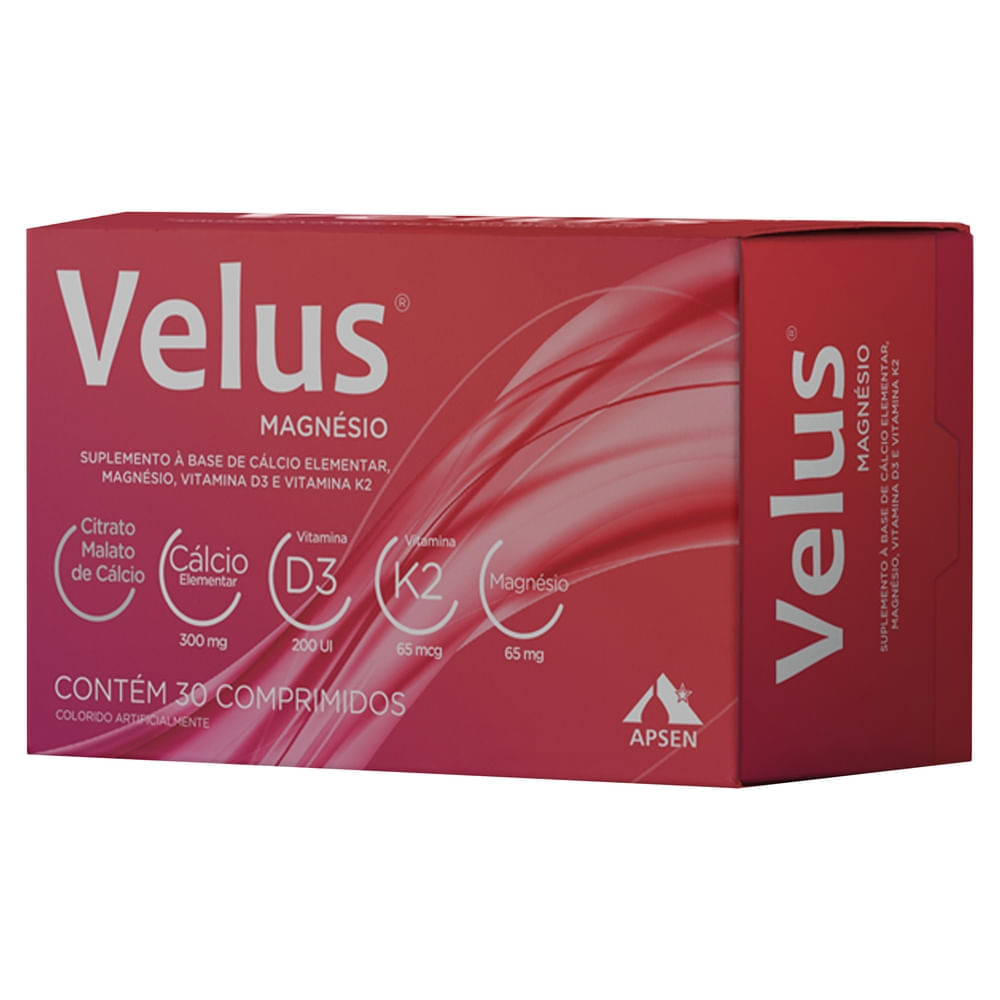 Velus Suplemento Alimentar Magnésio Com 30 Comprimidos Apsen