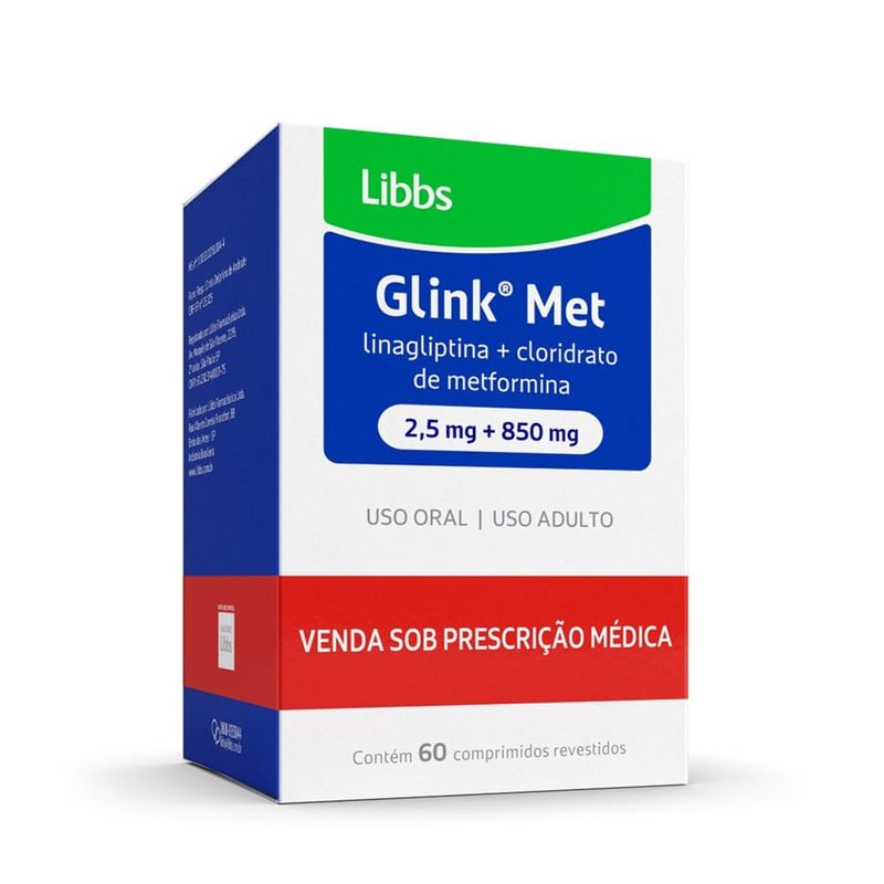 Glink Met Caixa Com 60 comprimidos revestidos De 2,5 mg Linagliptina ...