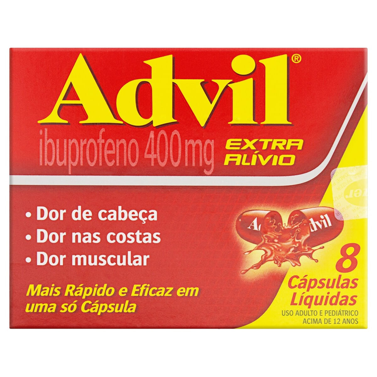 Advil Extra Alívio Blíster 400mg com 8 capsulas Líquidas