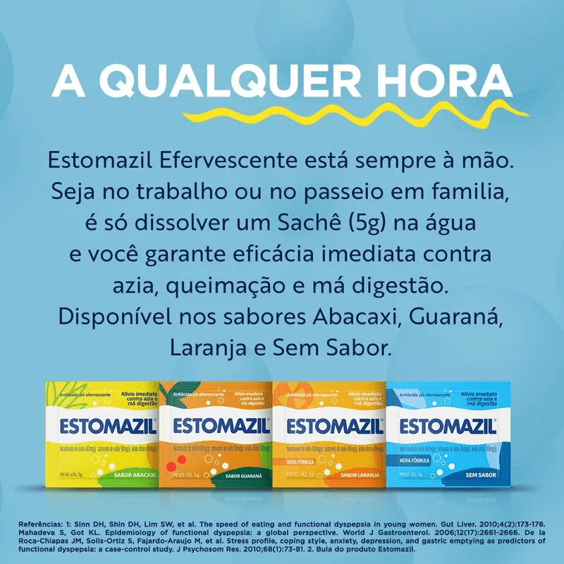 Estomazil Antiácido Efervescente Sabor Abacaxi Sachê 5g